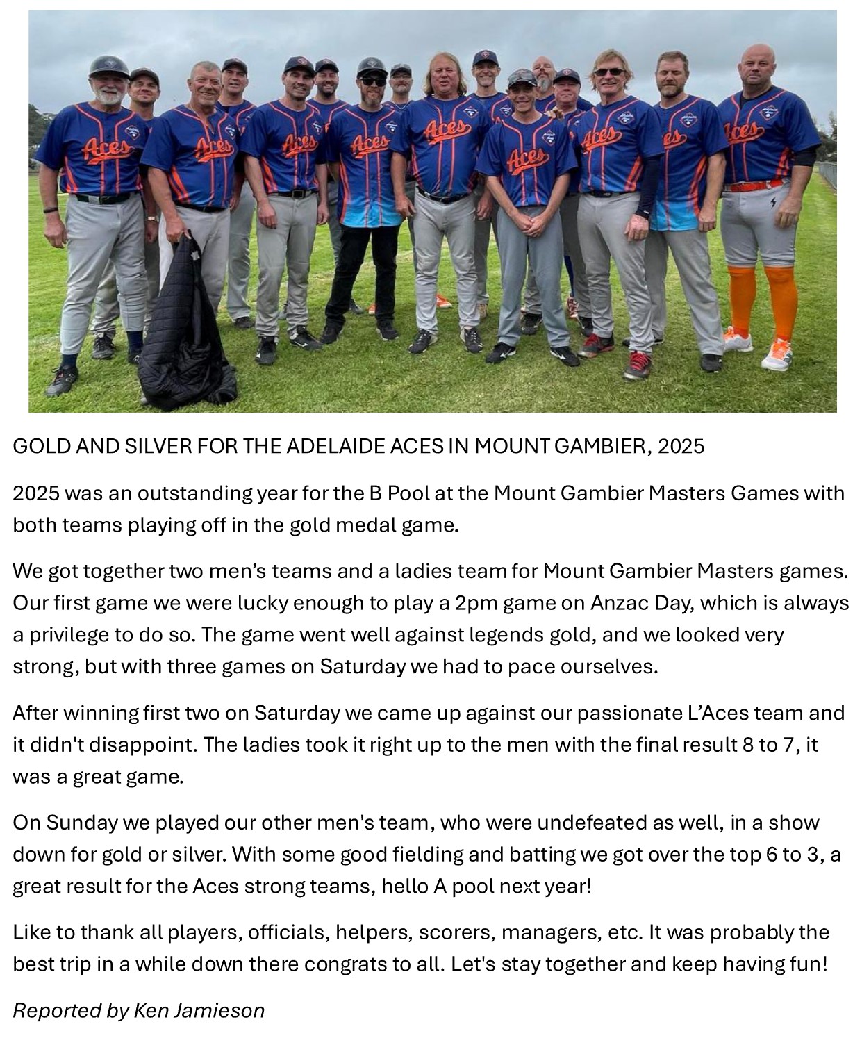 Mount Gambier Legends Masters Carnival – Adelaide Aces Masters